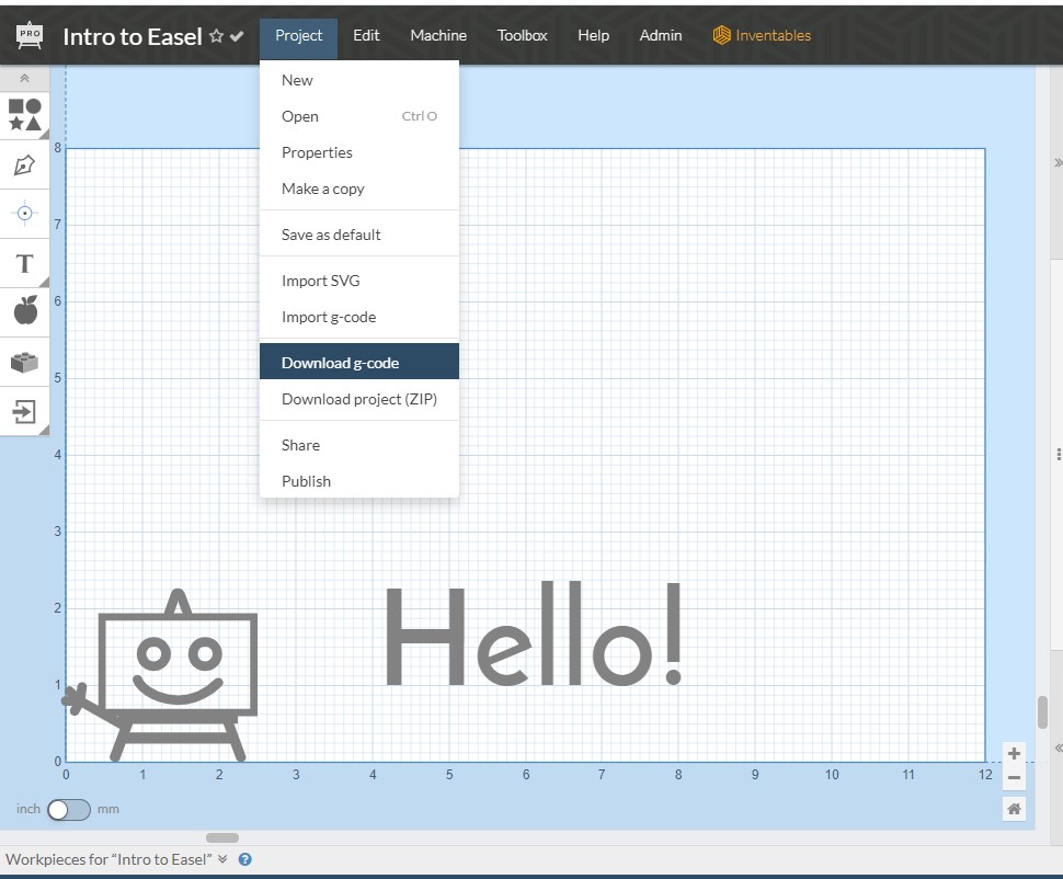 Exporting Gcode From Easel Inventables